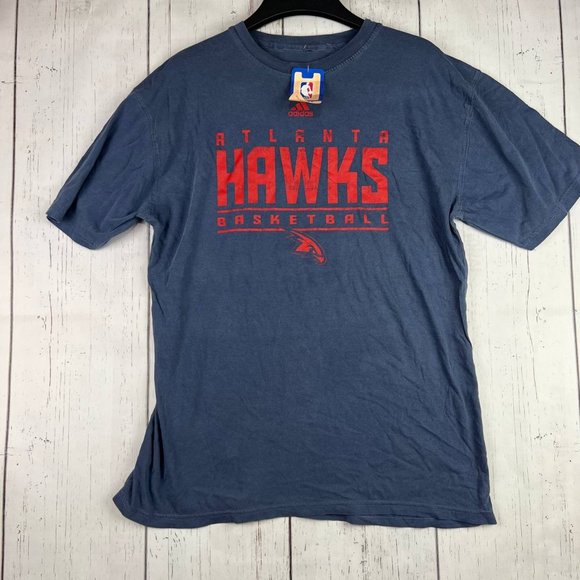 adidas | Shirts | Faded Atlanta Hawks Nba Adidas Large Blue Tshirt New ...